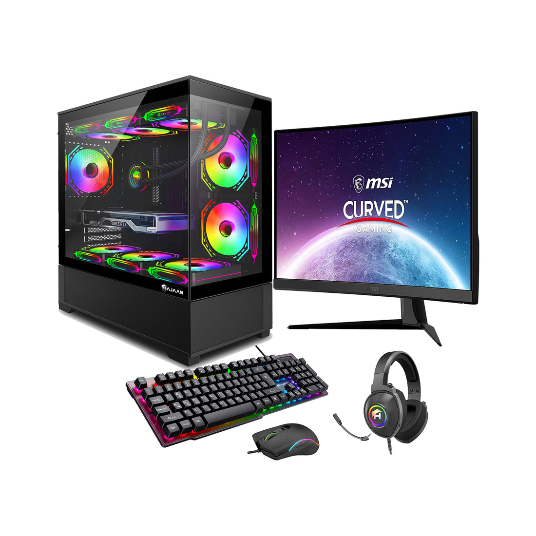 HAJAAN SuperX Liquid Cooled Gaming PC Tower Desktop - M...